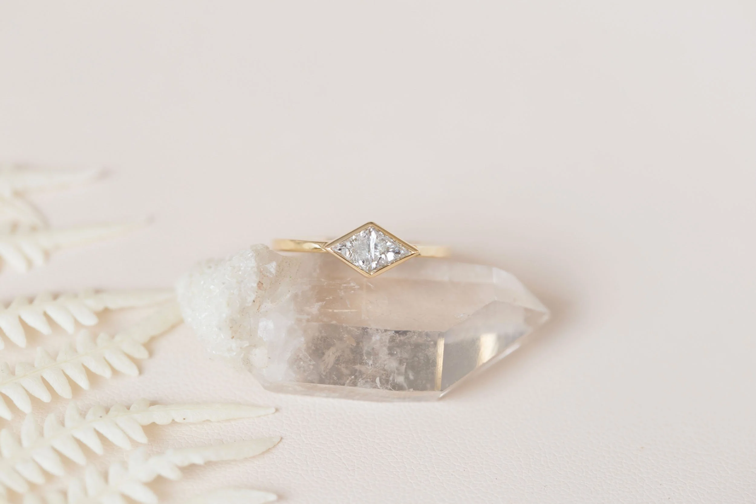 Avens Ring | Diamond Rhombus Engagement Ring 0.40 ct | 14k Recycled ...