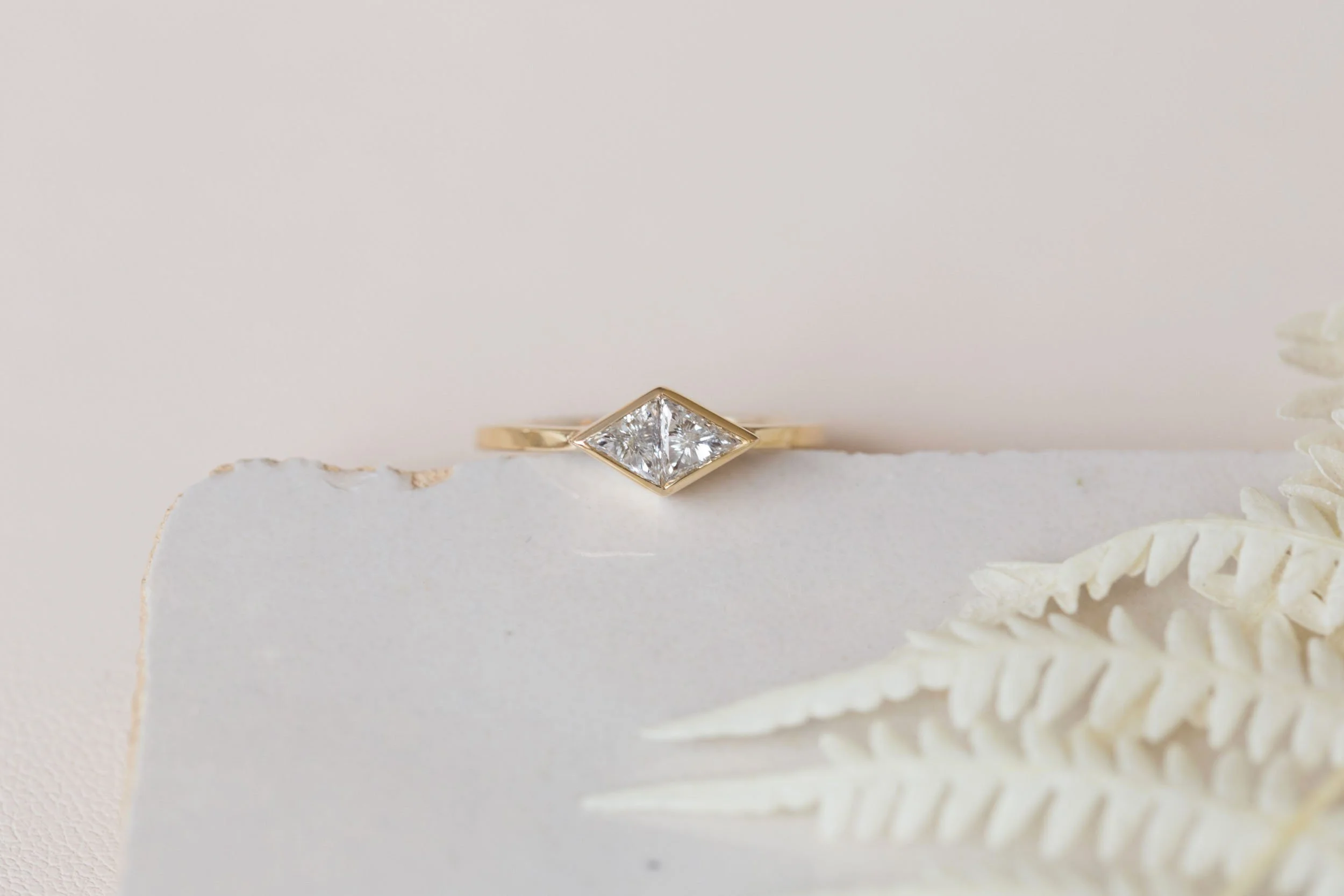 Avens Ring | Diamond Rhombus Engagement Ring 0.40 ct | 14k Recycled ...