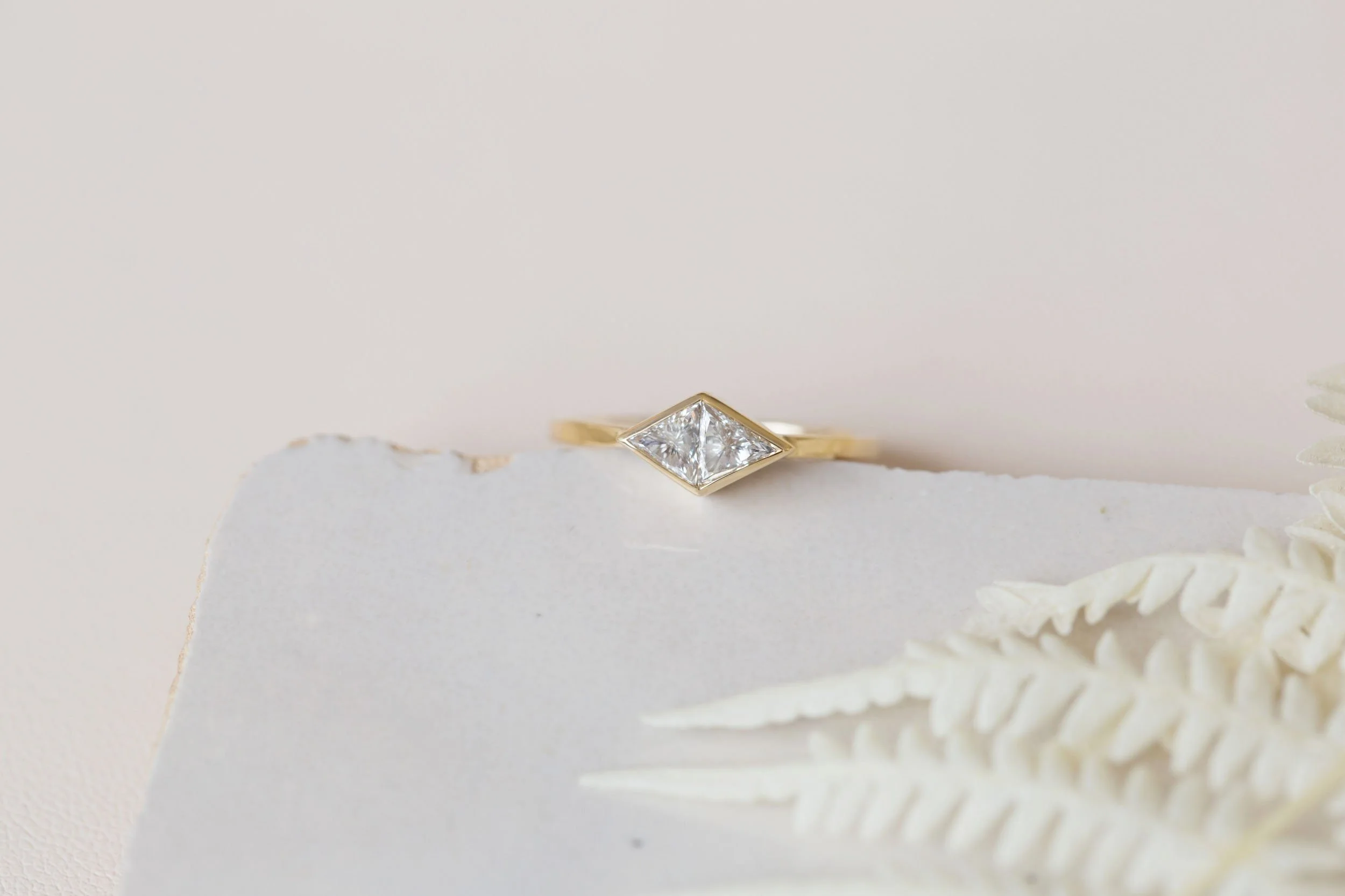 Avens Ring | Diamond Rhombus Engagement Ring 0.40 ct | 14k Recycled ...