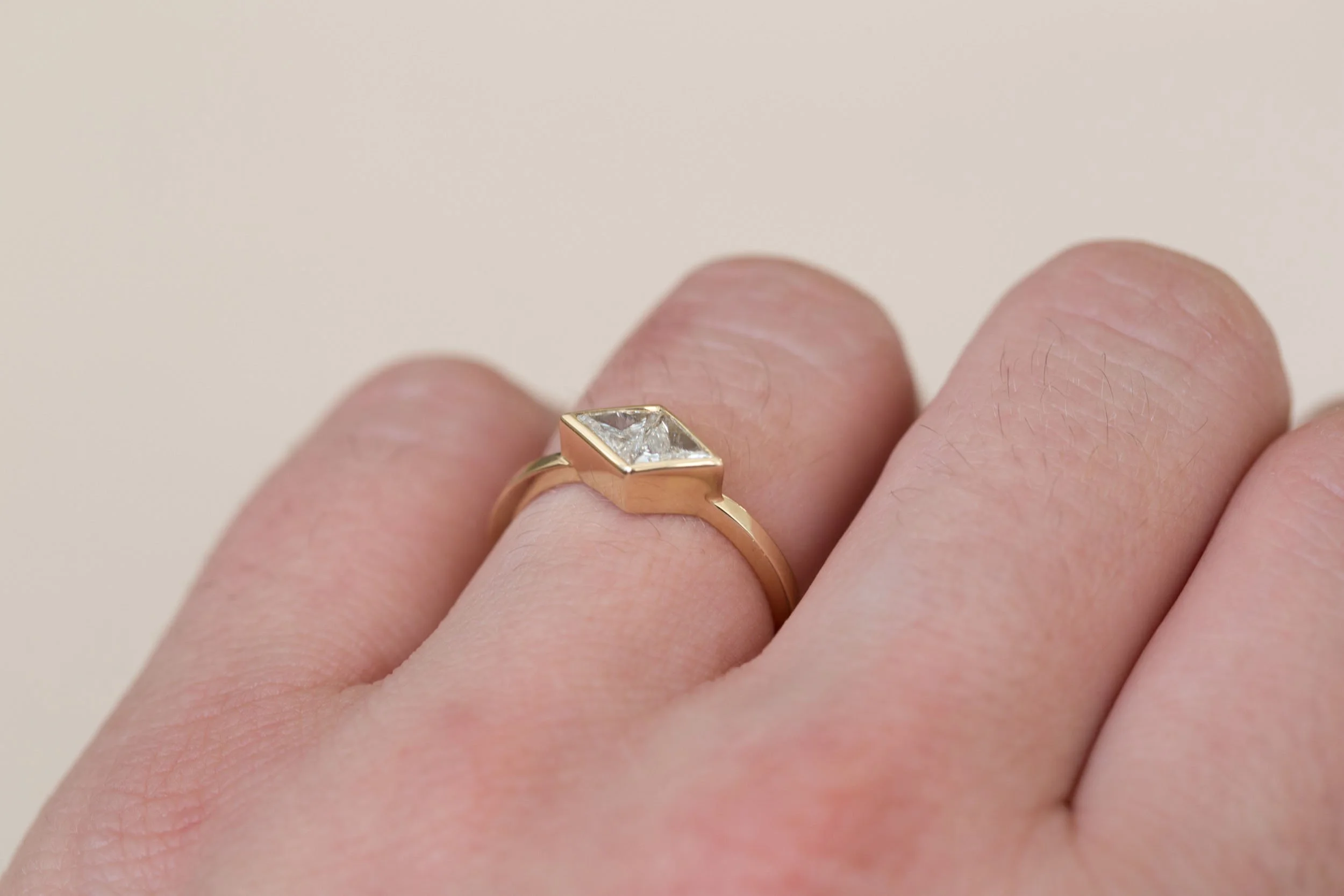 Avens Ring | Diamond Rhombus Engagement Ring 0.40 ct | 14k Recycled ...