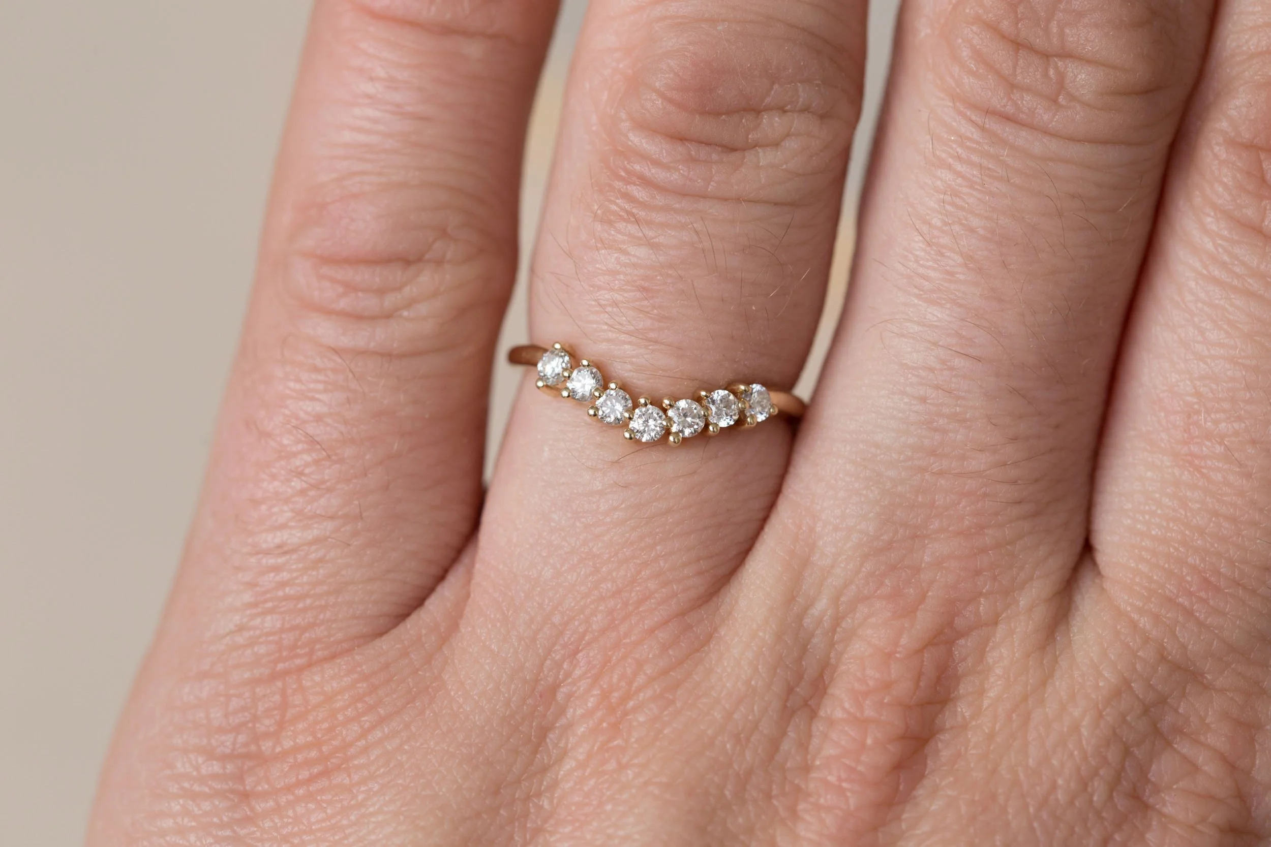 Diamond Contour Wedding Band 9