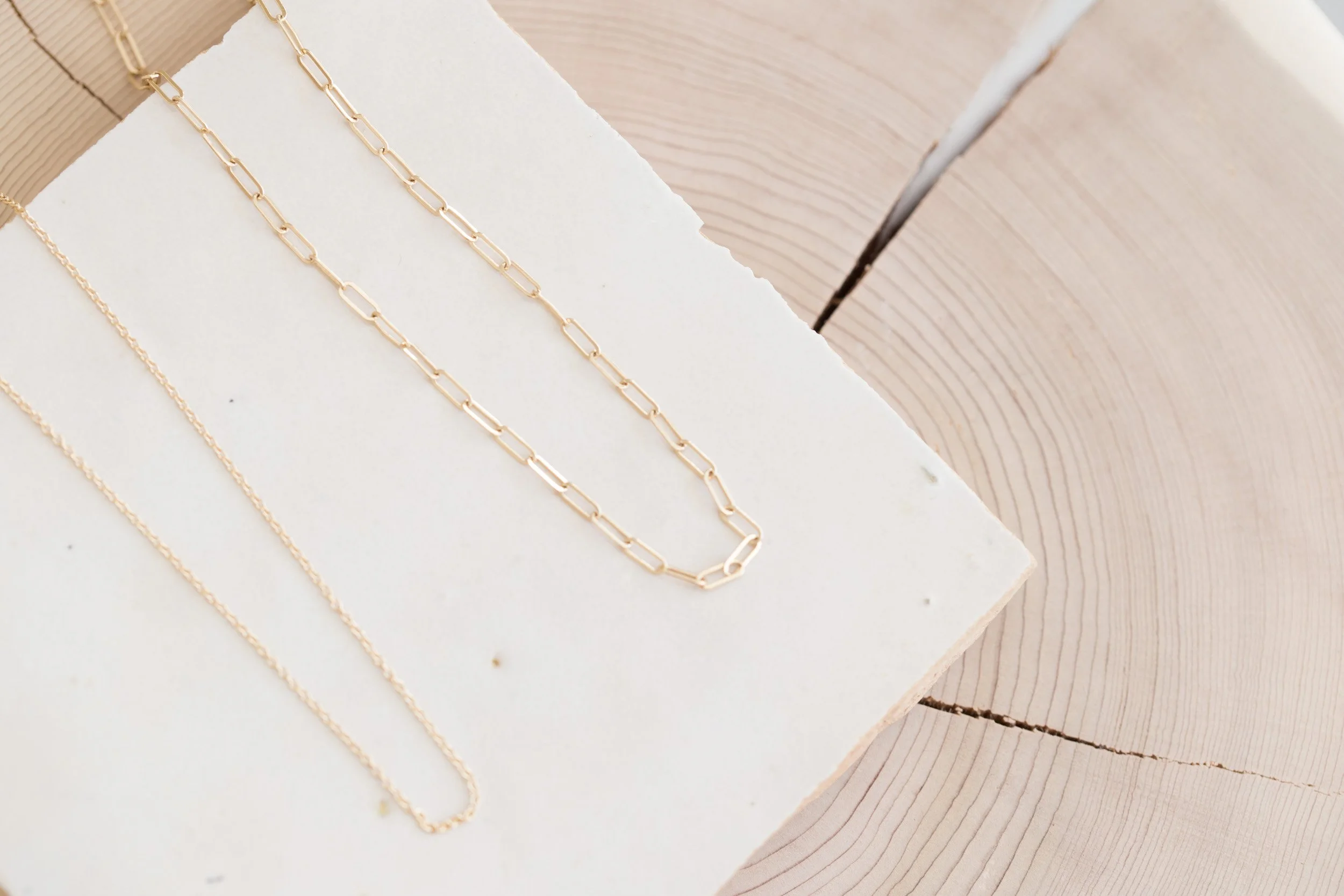 Elongated Flat Link Chain | 14k Recycled Gold — Mineralogy
