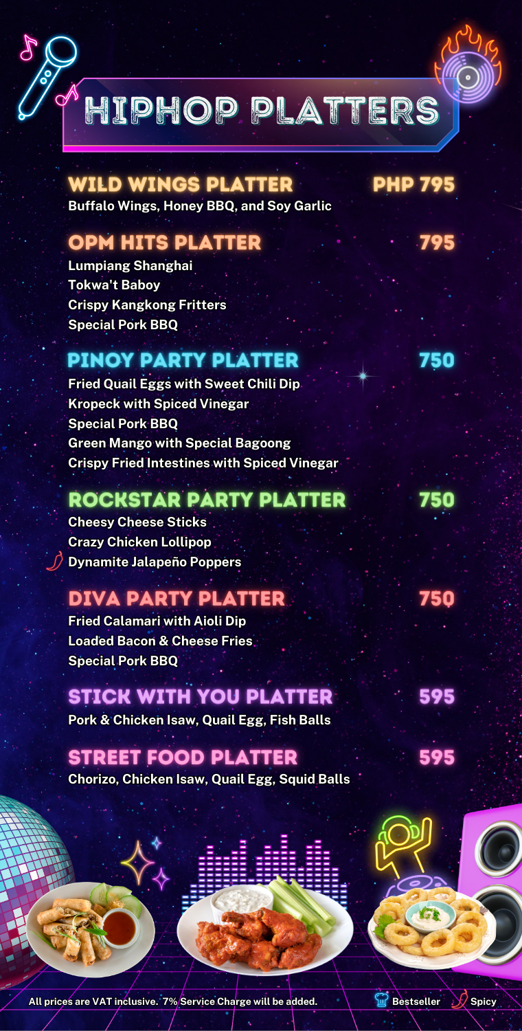 MENU — Centerstage Family KTV & Restobar