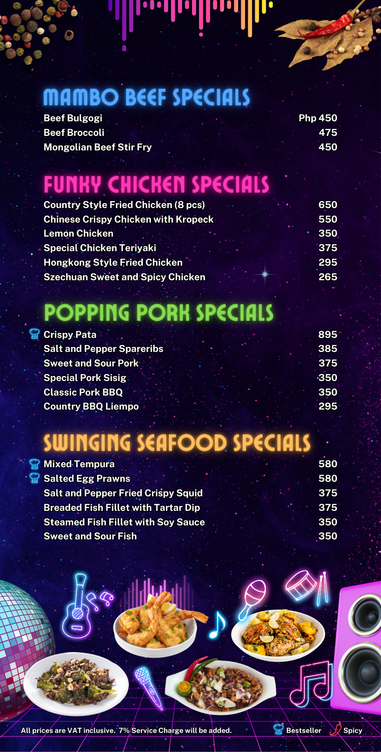 MENU — Centerstage Family KTV & Restobar