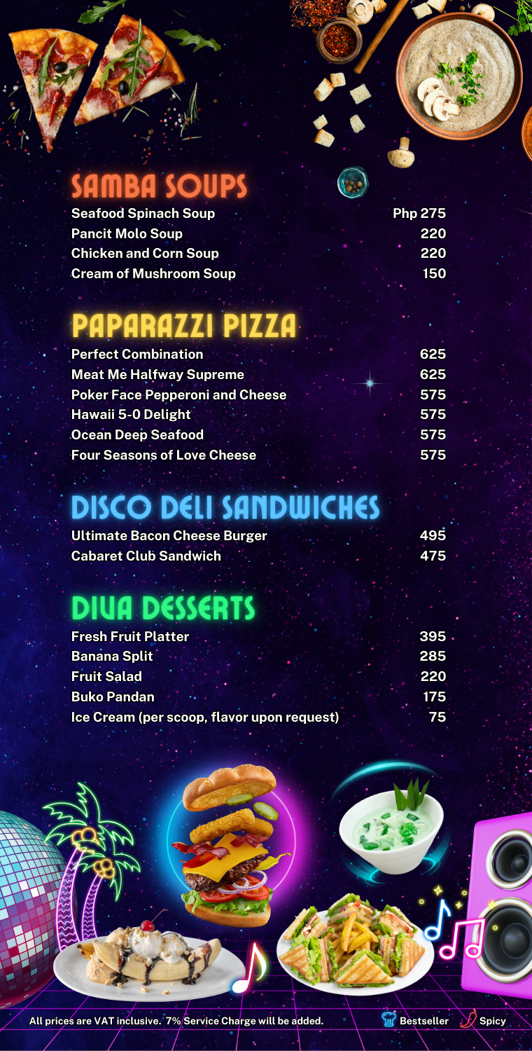 MENU — Centerstage Family KTV & Restobar