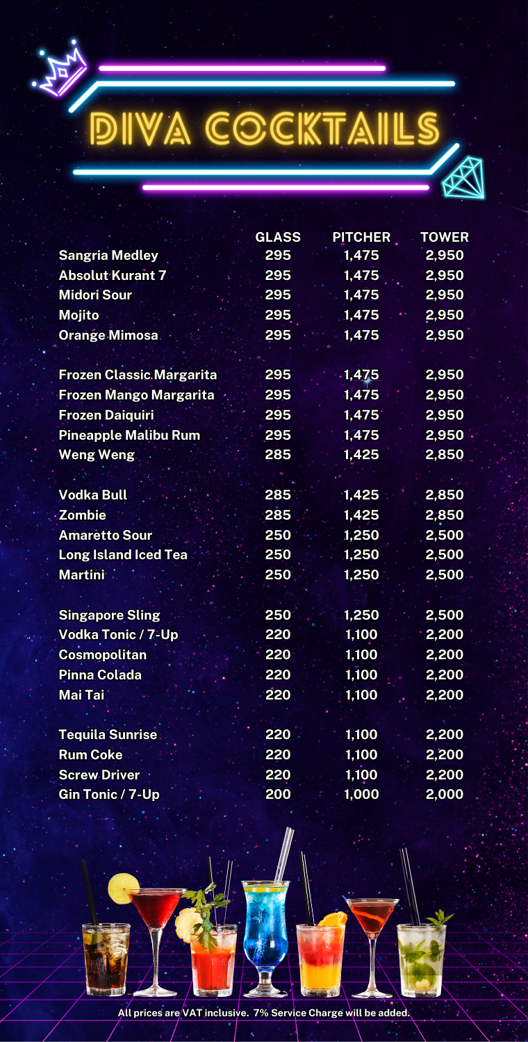 MENU — Centerstage Family KTV & Restobar