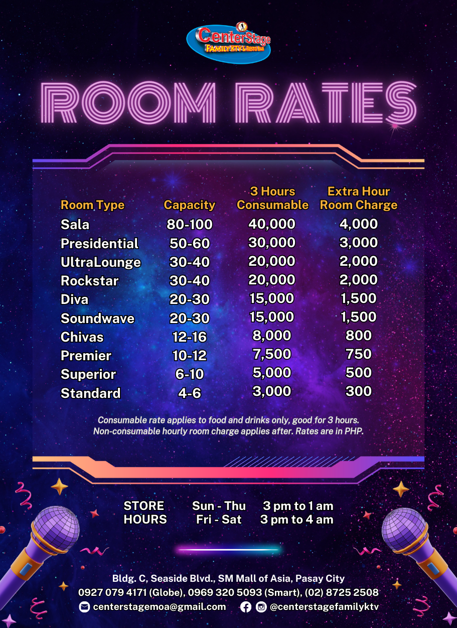 Mall of Asia Branch — Centerstage Family KTV & Restobar