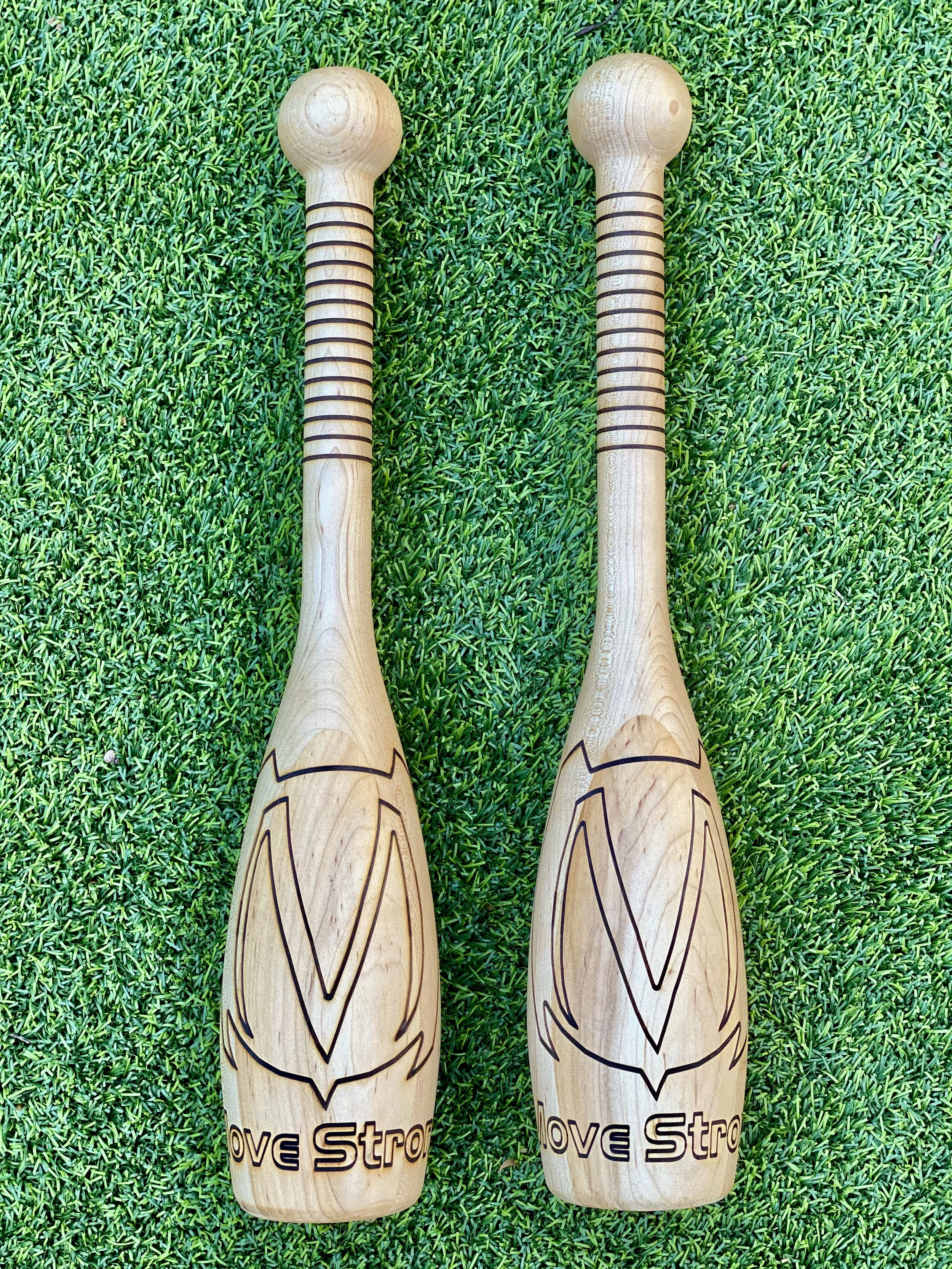 MoveStrong Indian Clubs - 100% USA Maple Wood - MoveStrong