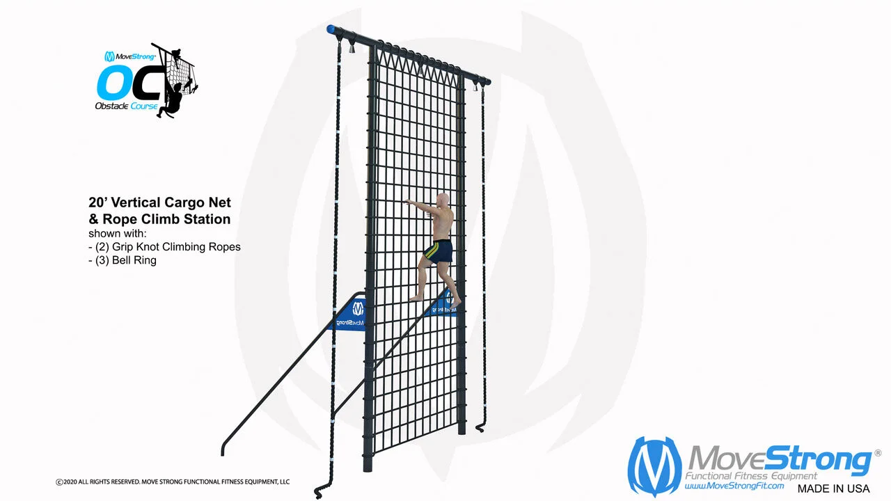 NEW 20’ Vertical Cargo Net and Rope Climb Station - MoveStrong