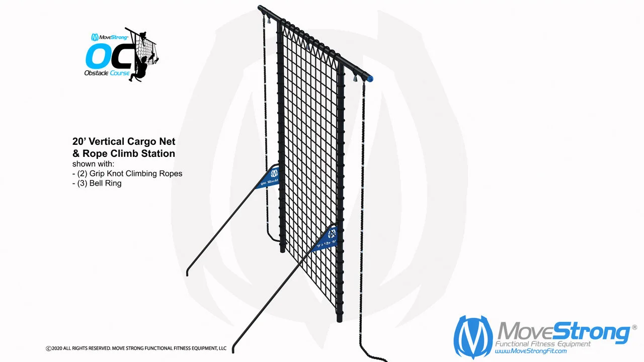 NEW 20’ Vertical Cargo Net and Rope Climb Station - MoveStrong