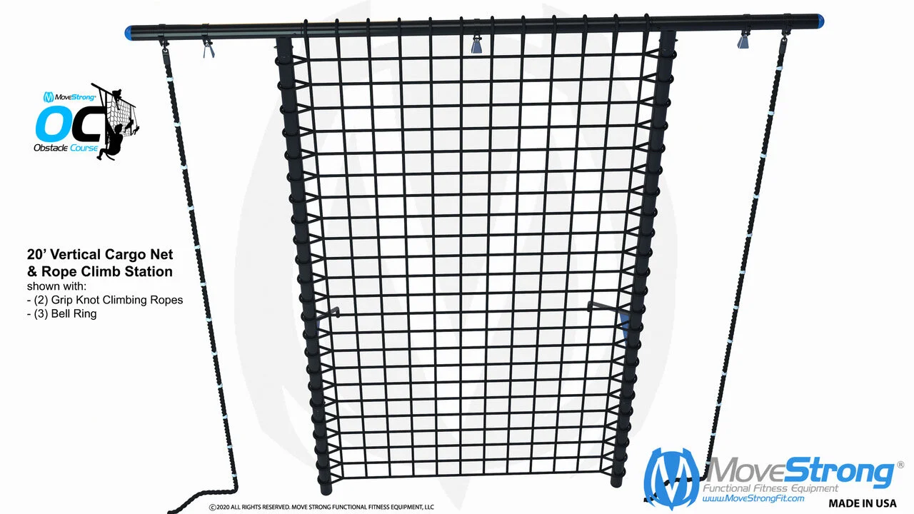 NEW 20’ Vertical Cargo Net and Rope Climb Station - MoveStrong