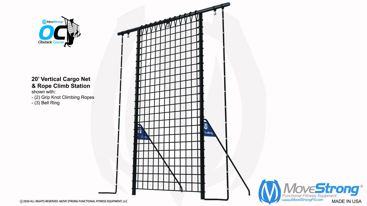 NEW 20’ Vertical Cargo Net and Rope Climb Station - MoveStrong