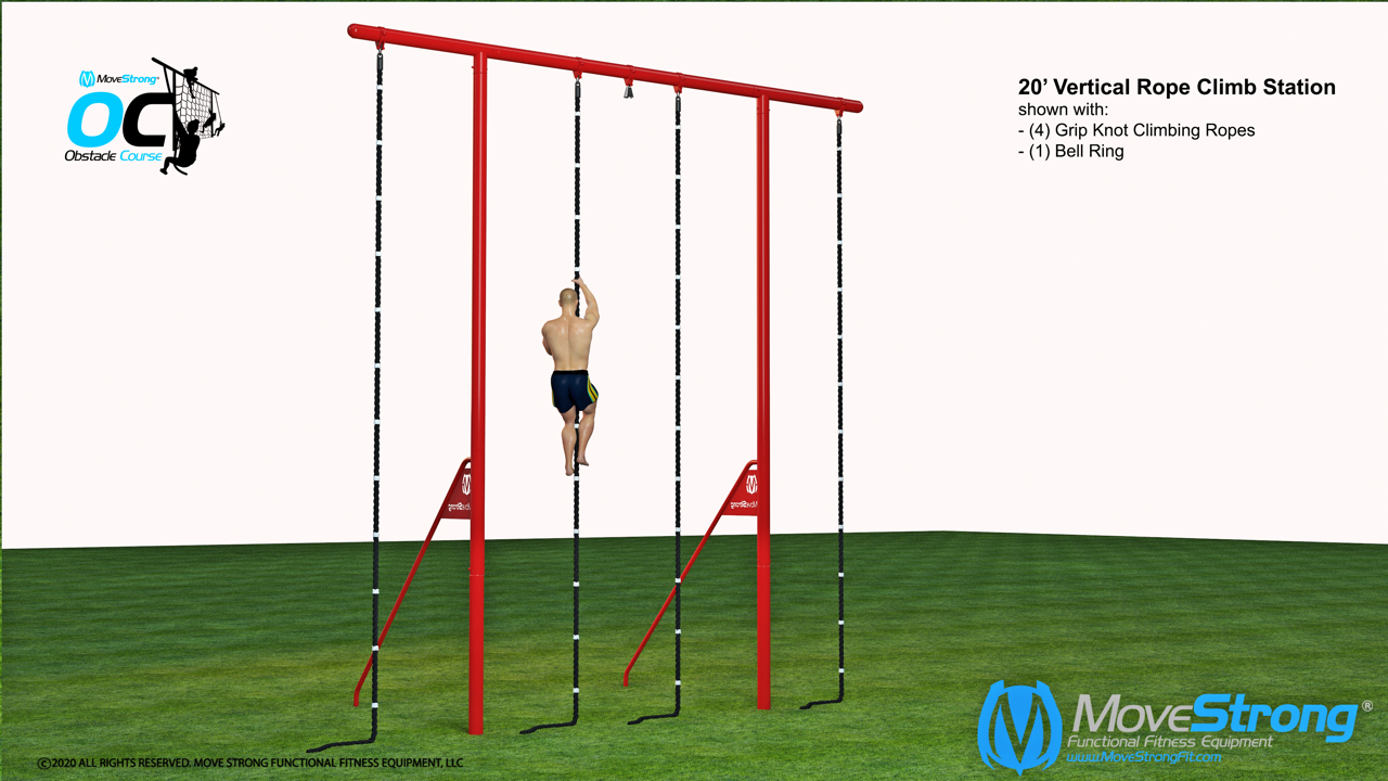 NEW 20’ Vertical Cargo Net and Rope Climb Station - MoveStrong