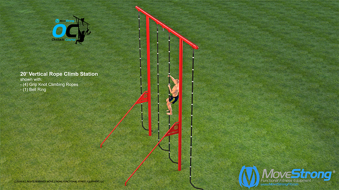 NEW 20’ Vertical Cargo Net and Rope Climb Station - MoveStrong