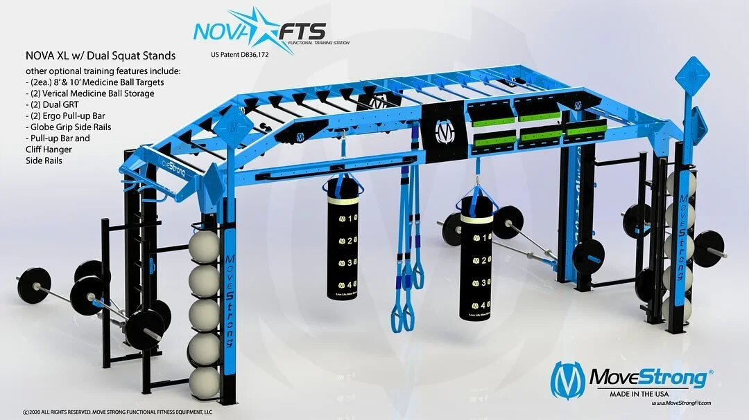 MoveStrong Outdoor Fitness Equipment With Adjustable Dip Bars, Ab Bench ...