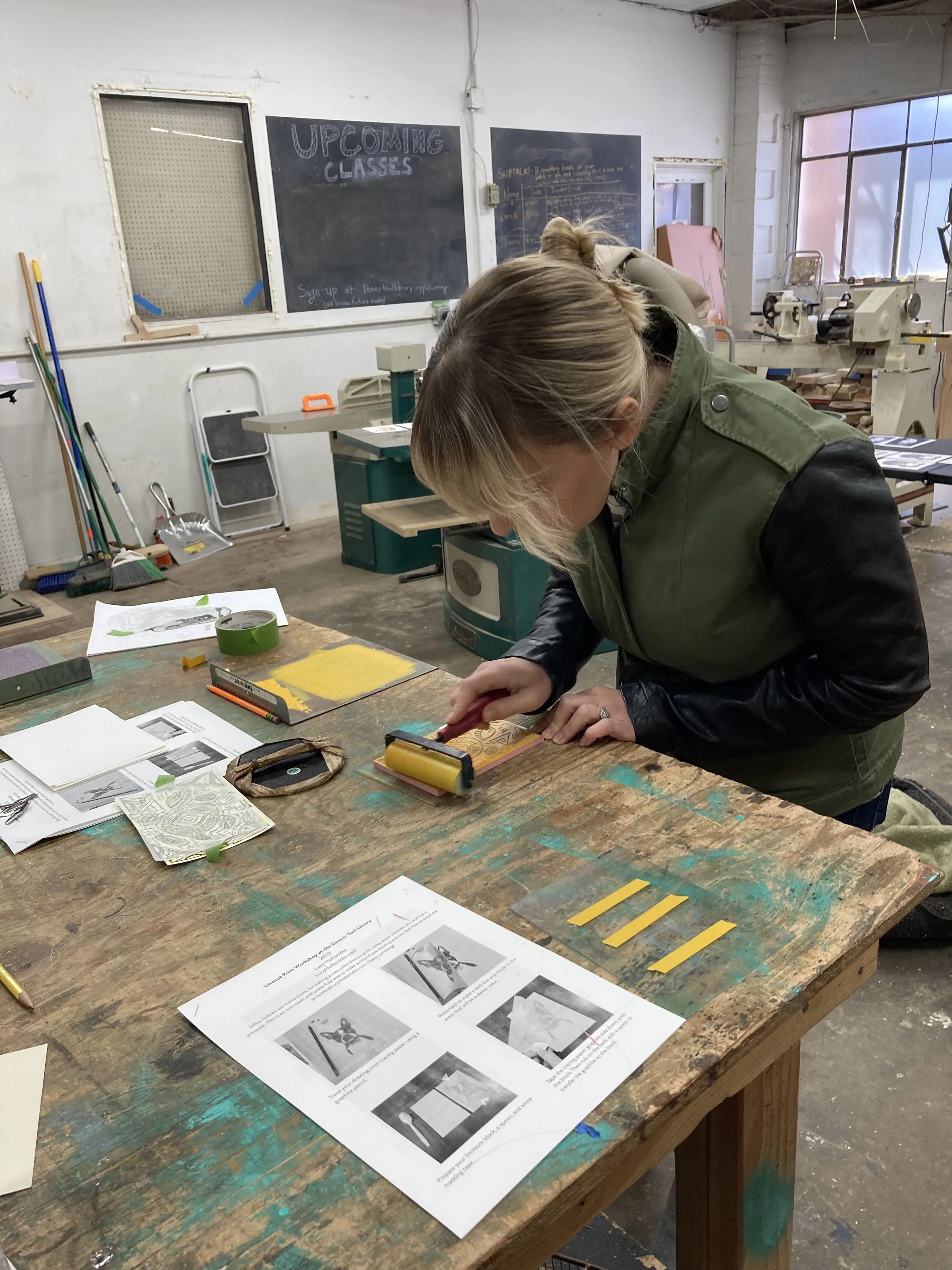 Paper Block Printing Class — Denver Tool Library | Lending, DIY Classes ...