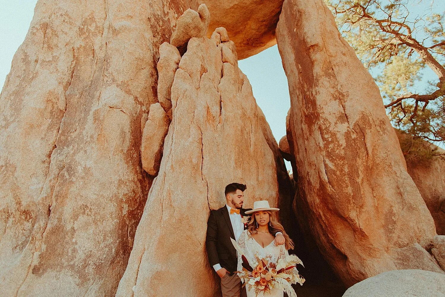 Boho Joshua Tree Elopement // Hidden Valley Trail, CA // Imperial ...