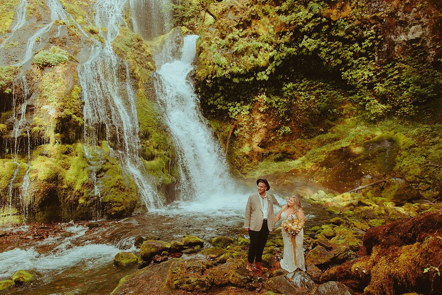 Waterfall Elopement in the Columbia River Gorge // Carson, WA — Oregon ...