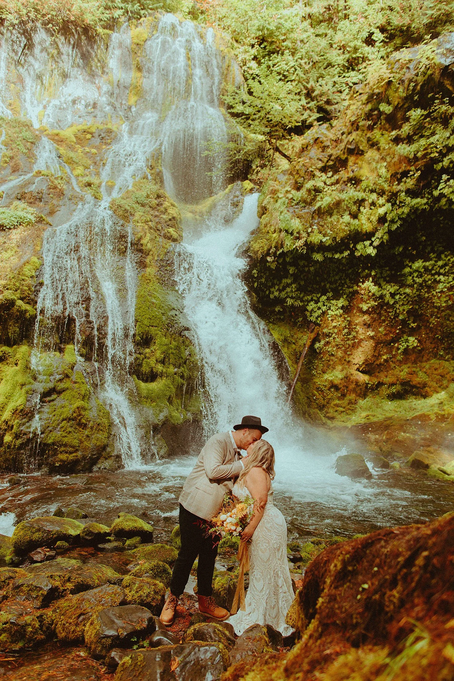 Waterfall Elopement in the Columbia River Gorge // Carson, WA — Oregon ...
