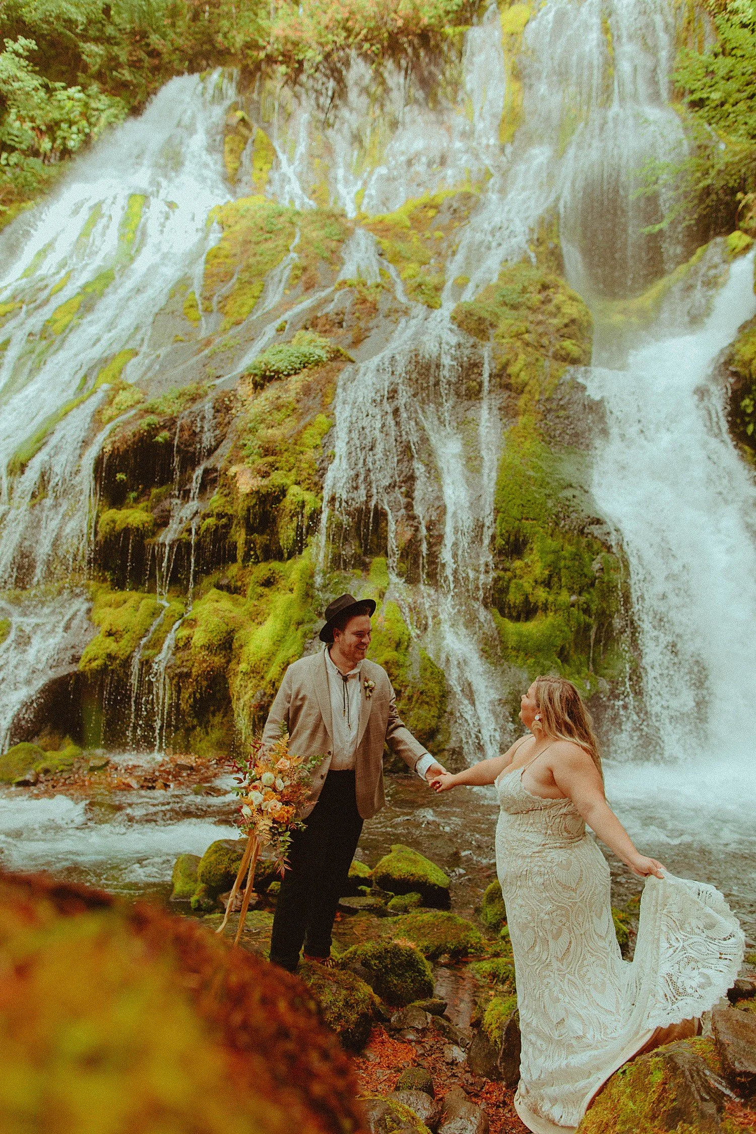 Waterfall Elopement in the Columbia River Gorge // Carson, WA — Oregon ...