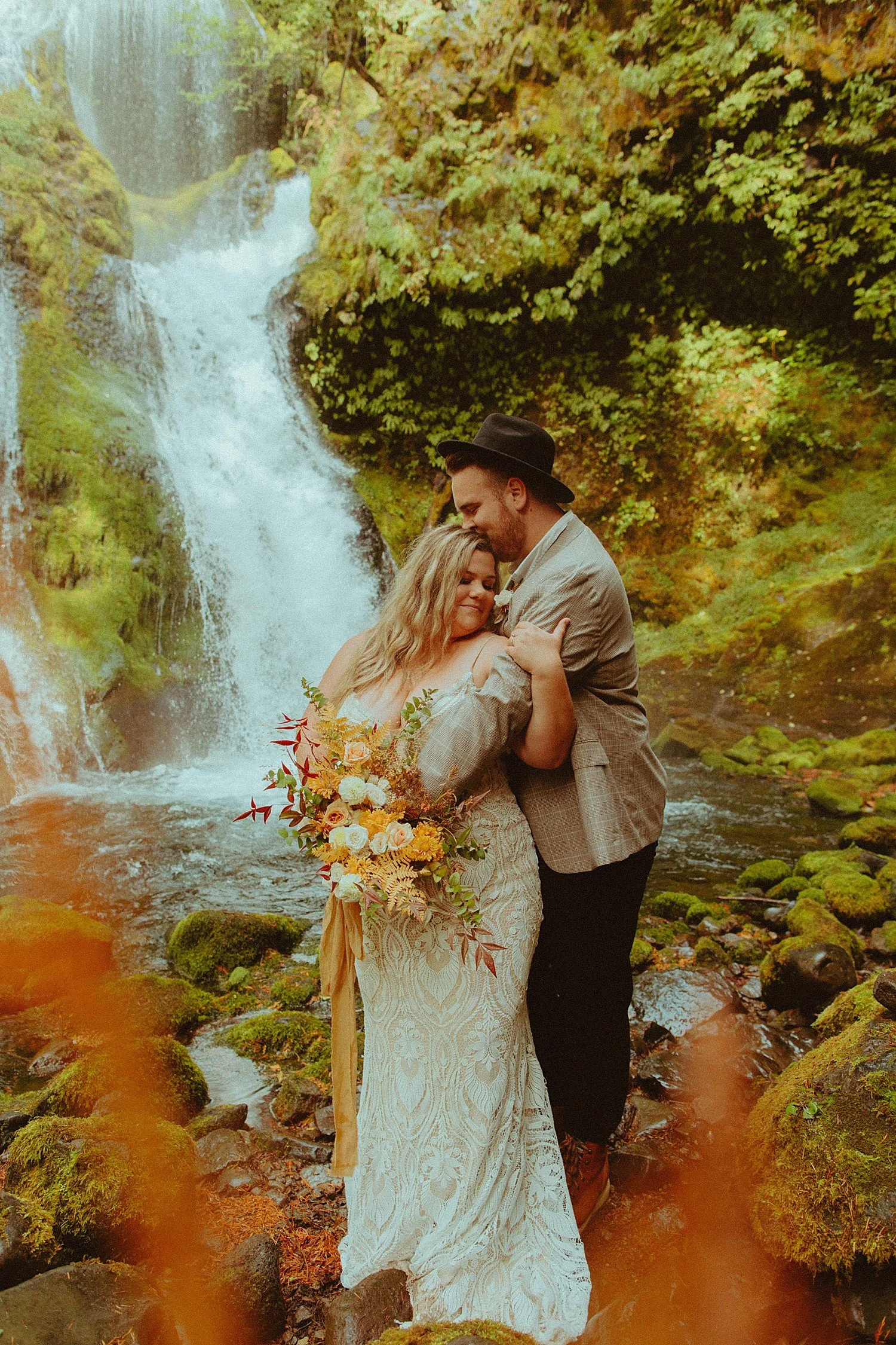 Waterfall Elopement in the Columbia River Gorge // Carson, WA — Oregon ...