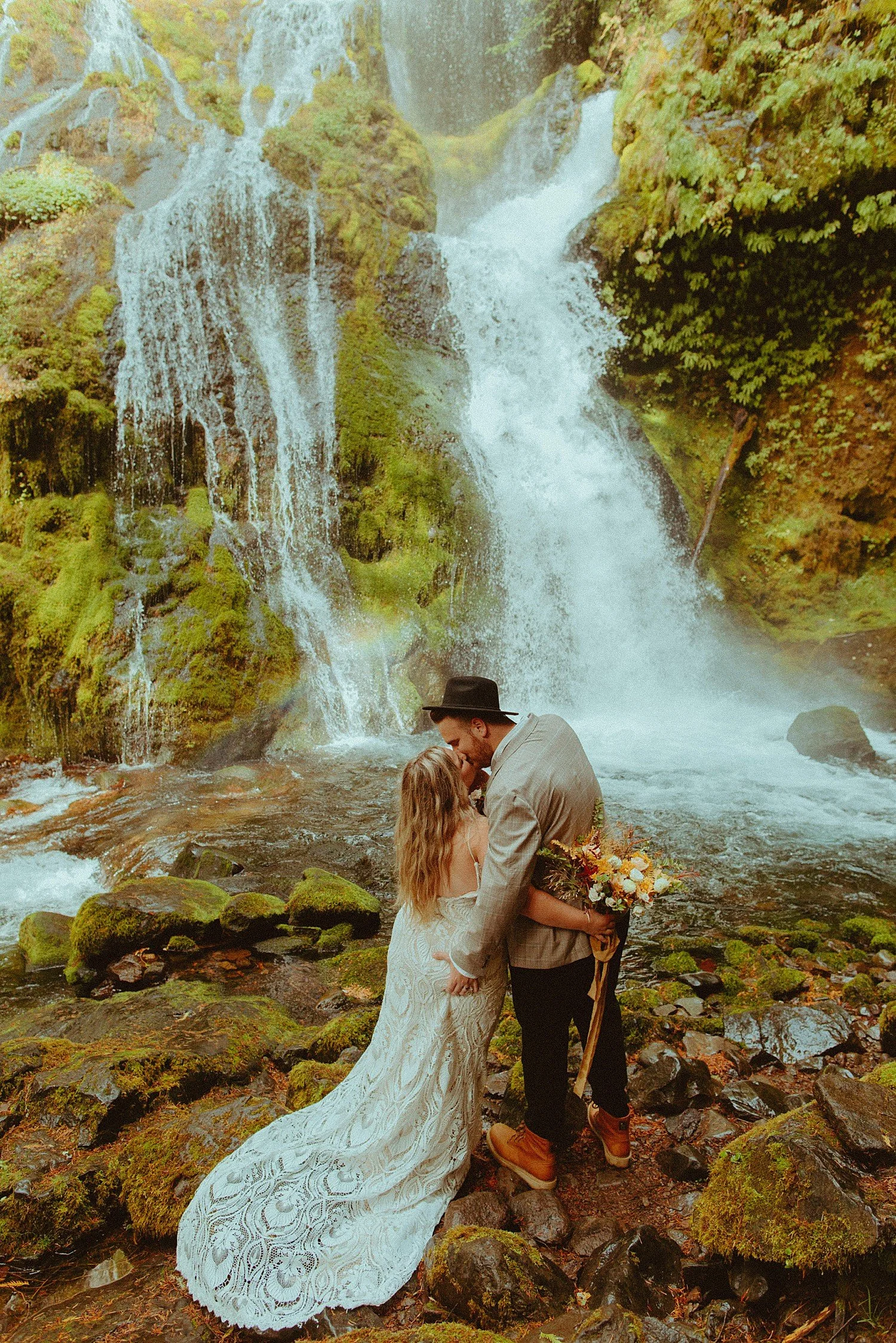 Waterfall Elopement in the Columbia River Gorge // Carson, WA — Oregon ...