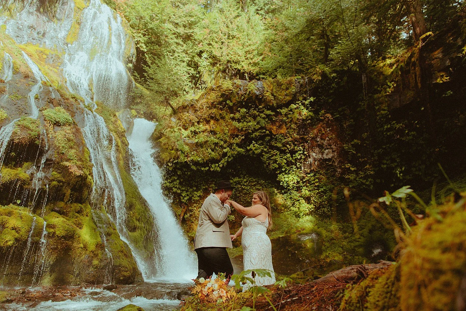 Waterfall Elopement in the Columbia River Gorge // Carson, WA — Oregon ...