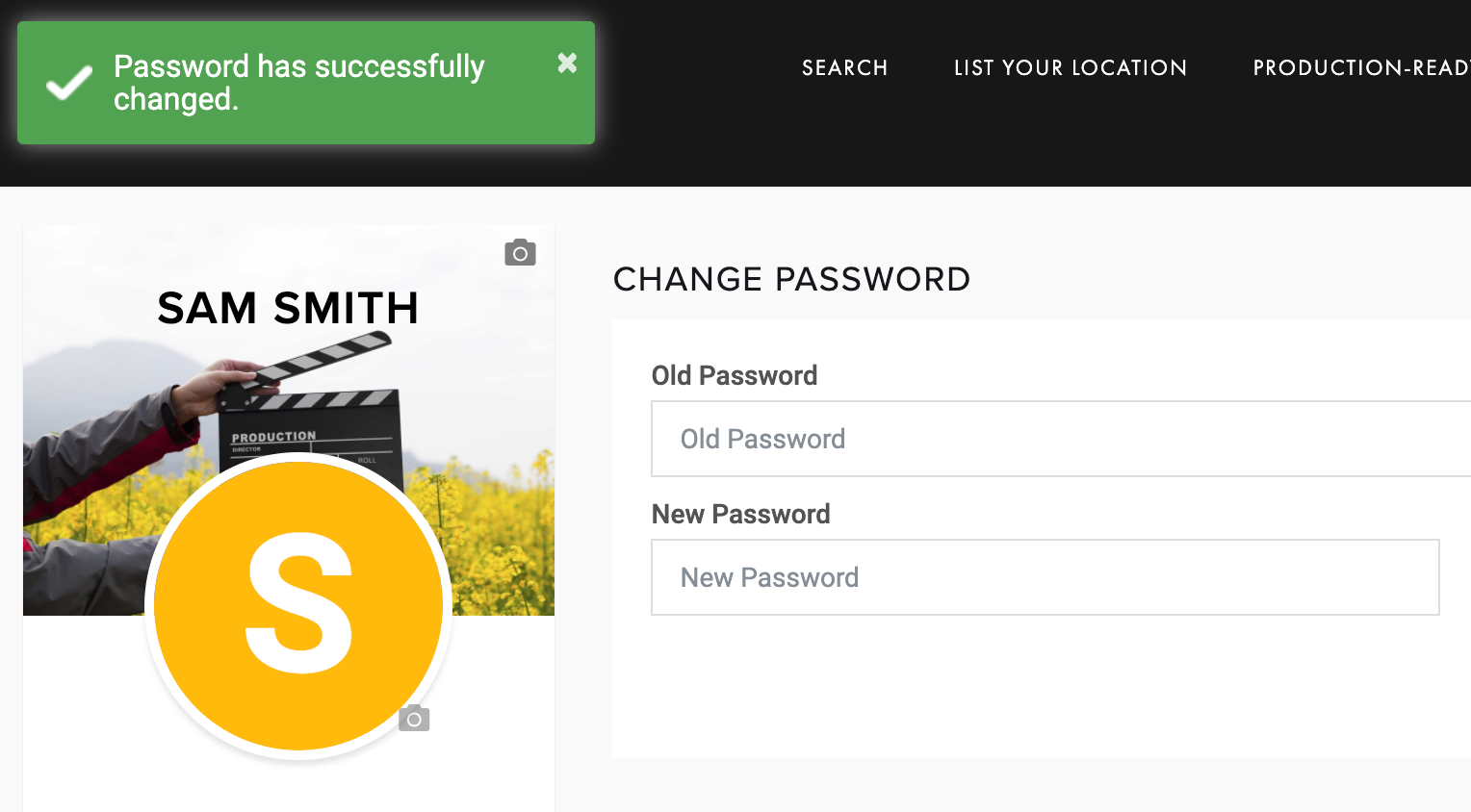 Change Your Password — LocationsHub