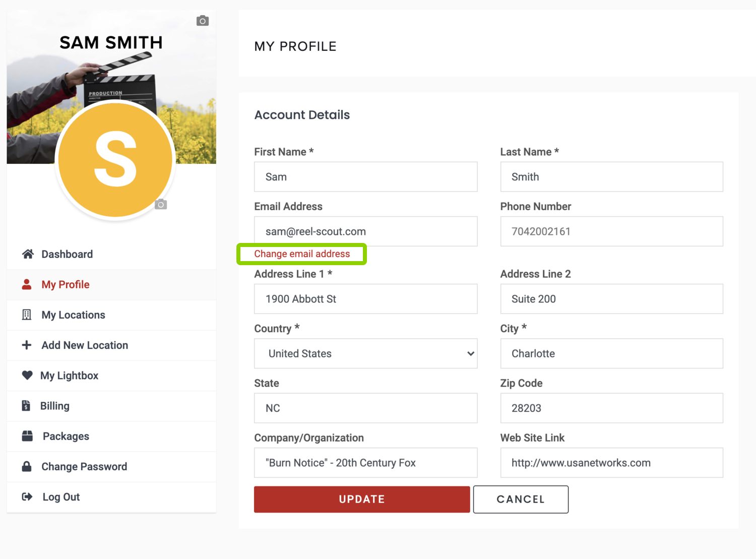 Change your Email — LocationsHub