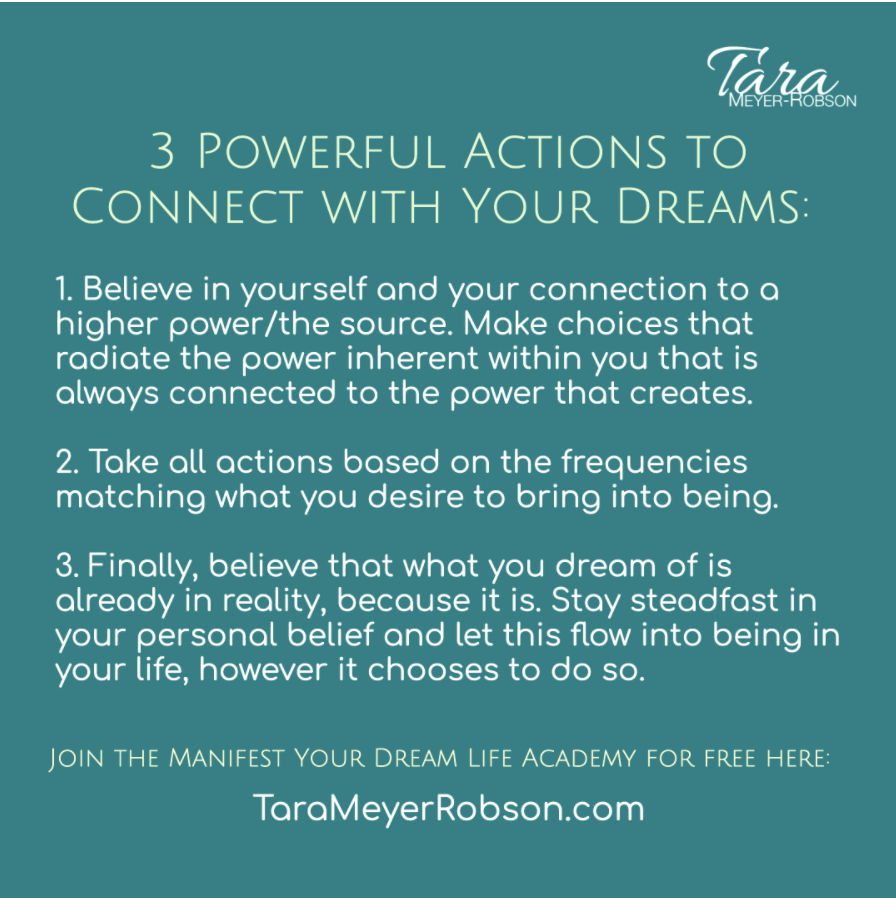 3 powerful actions to connect with your dreams — Tara Meyer-Robson