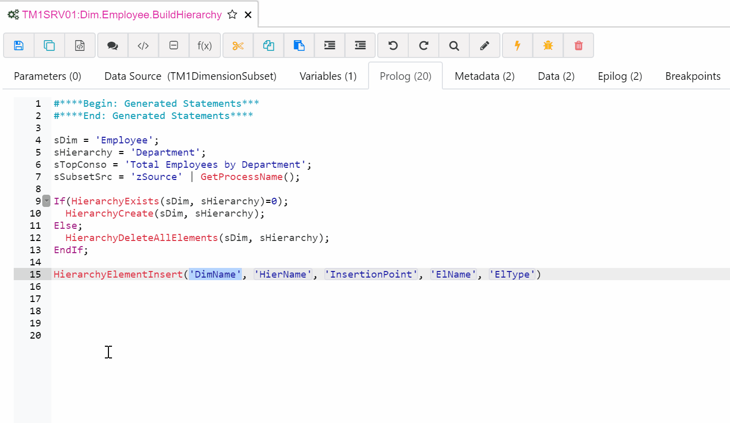 Deep dive into the Arc TM1 Process Editor - Cubewise CODE