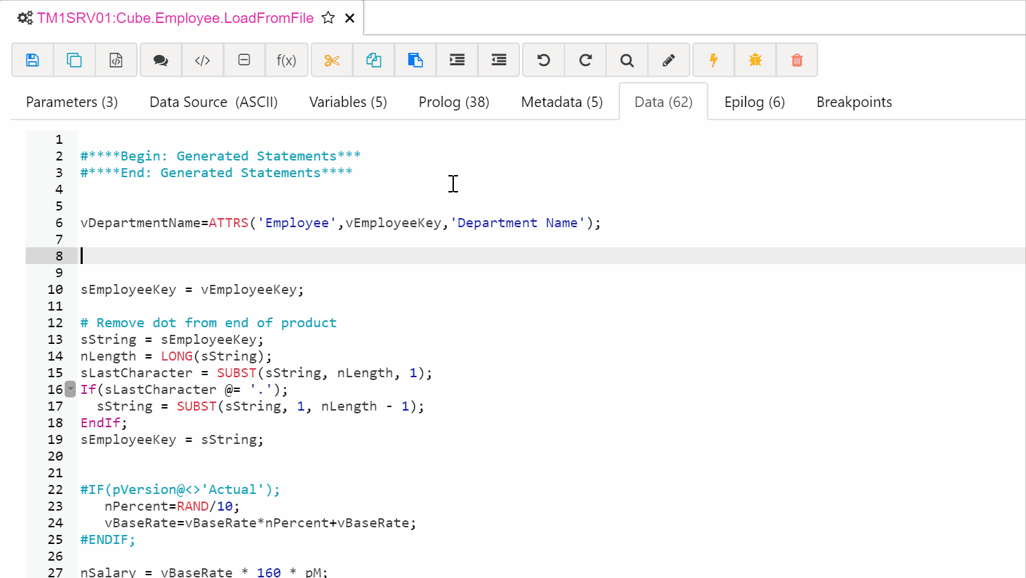 Deep dive into the Arc TM1 Process Editor - Cubewise CODE