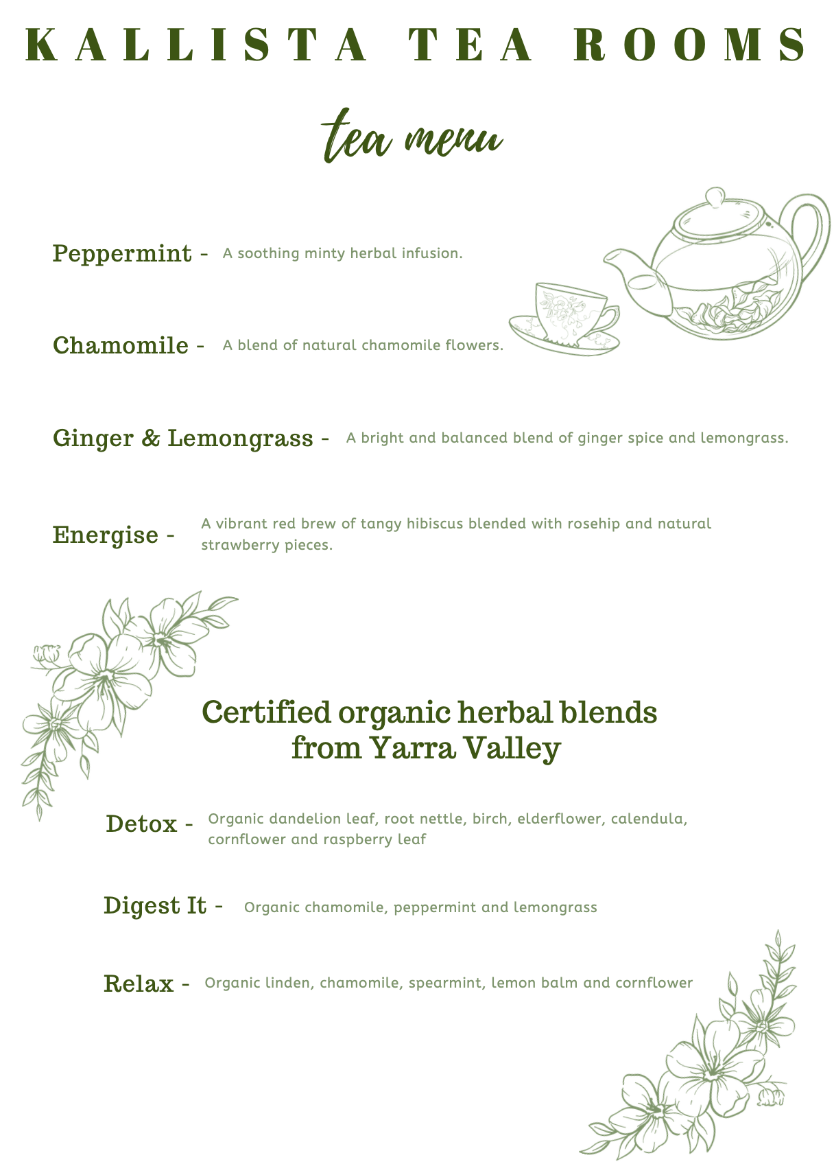 Tea — Kallista Tea Rooms