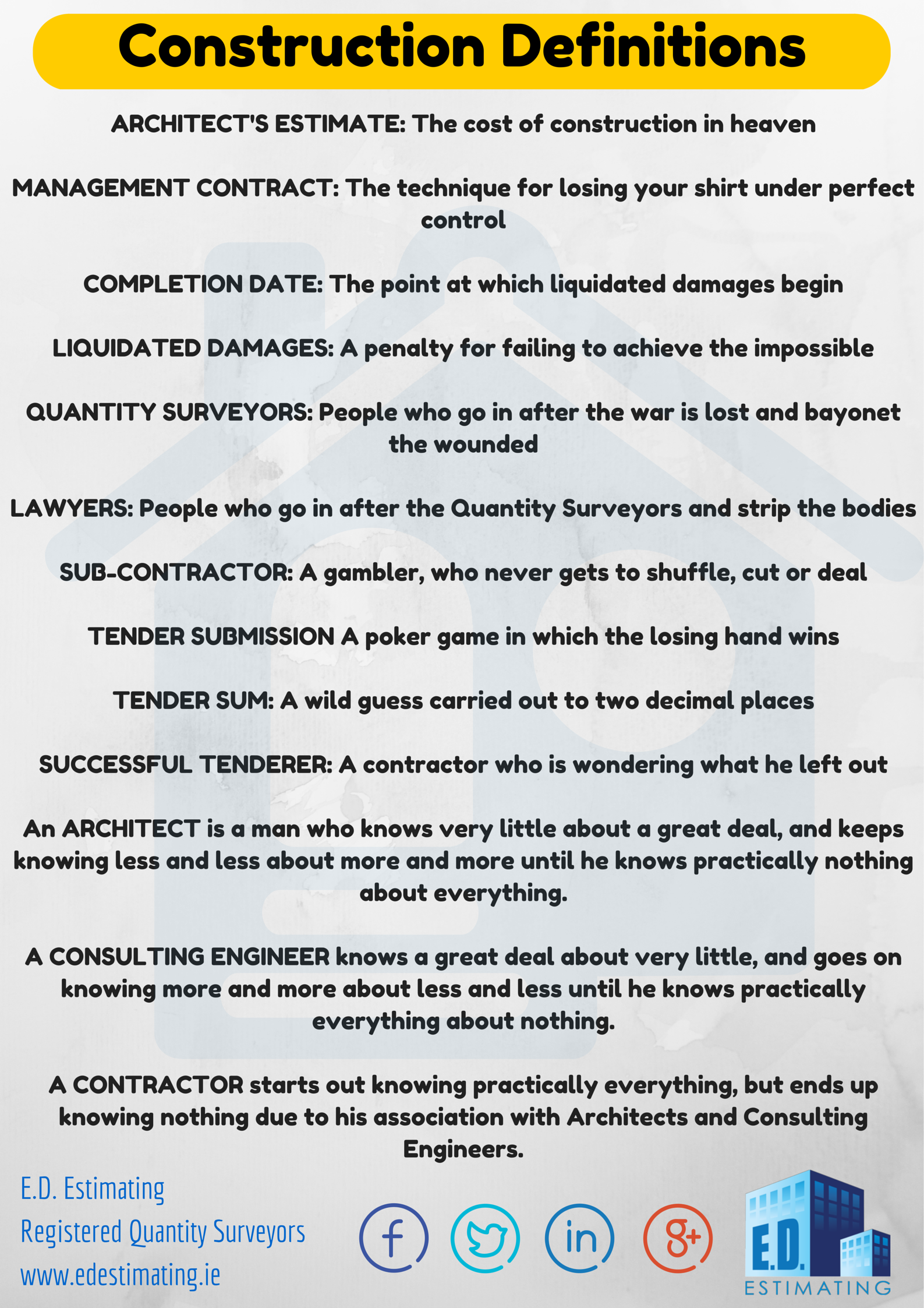 Construction Definitions :) — Quantity Surveyor Dublin for Your ...