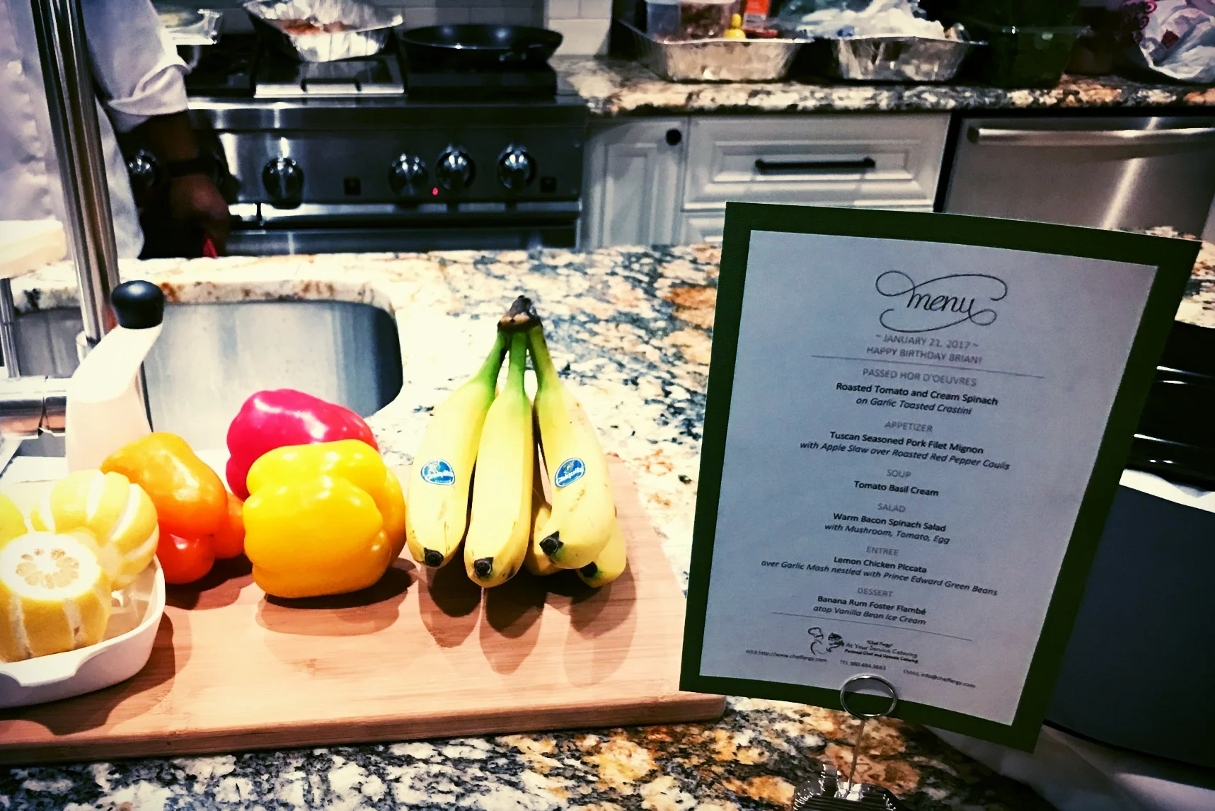 Private Dinner Sample Menu — Chef Fergy