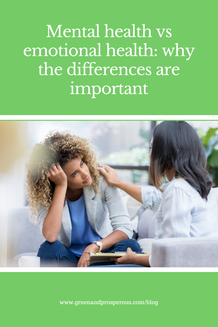 What are the differences between mental health and emotional health?
