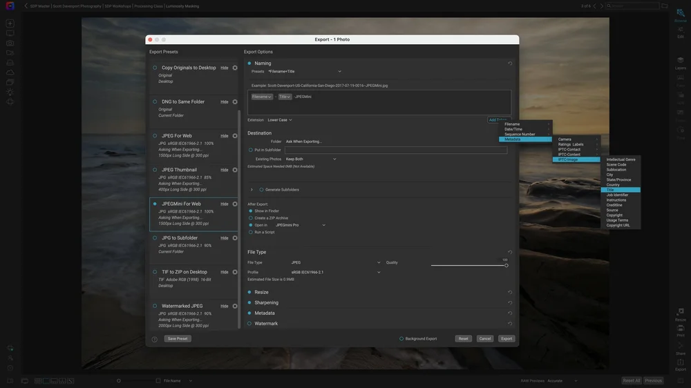 How To Export Photos In ON1 Photo RAW 2022 — Scott Davenport Photography