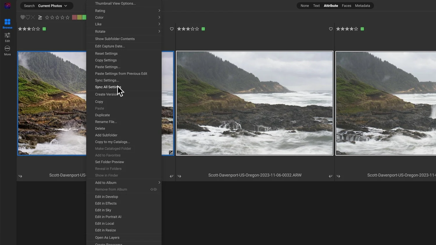 How To Batch Edit With Sync Settings In ON1 Photo RAW — Scott Davenport ...