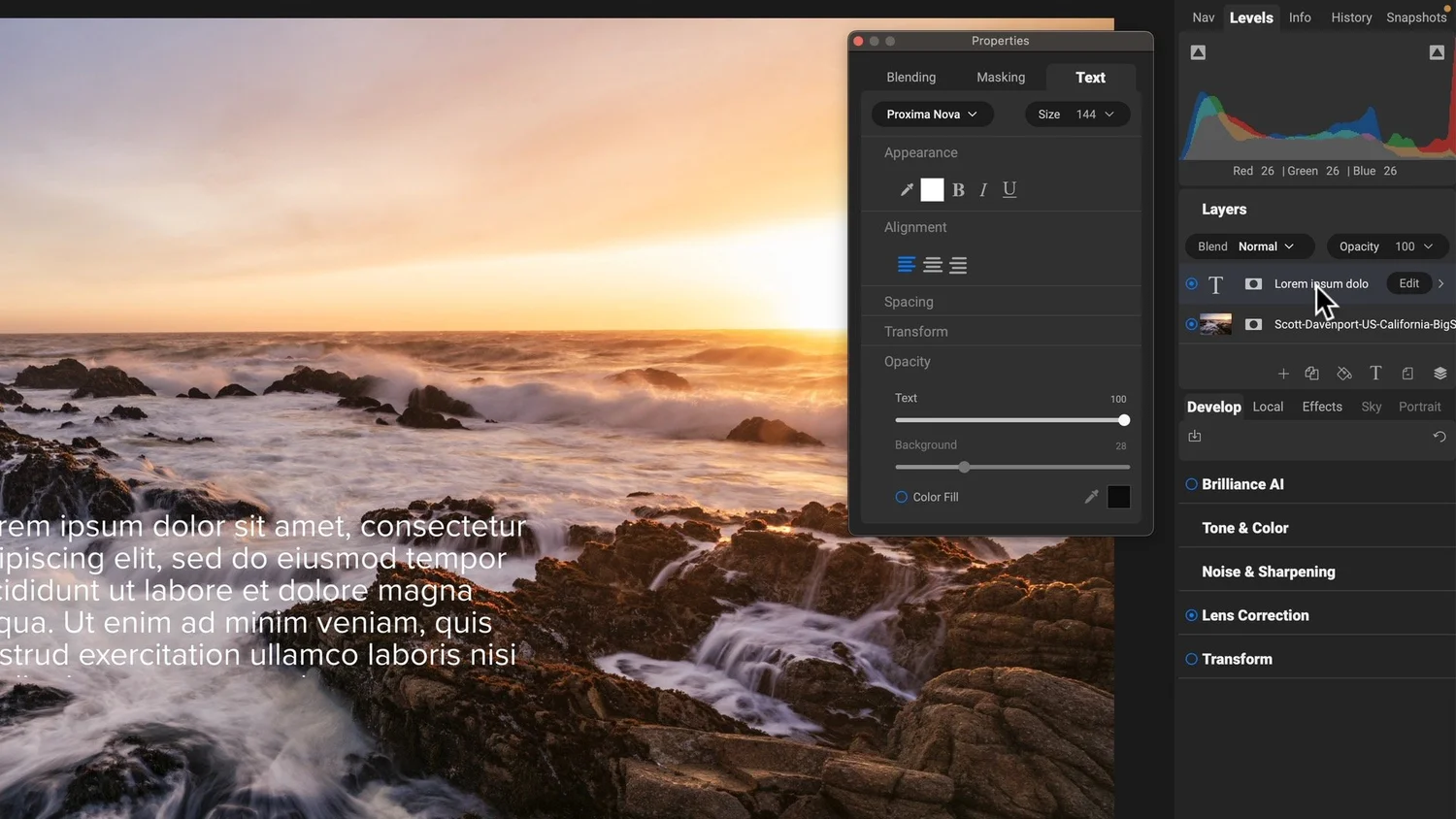 How To Add Text To Your Photos In ON1 Photo RAW — Scott Davenport ...