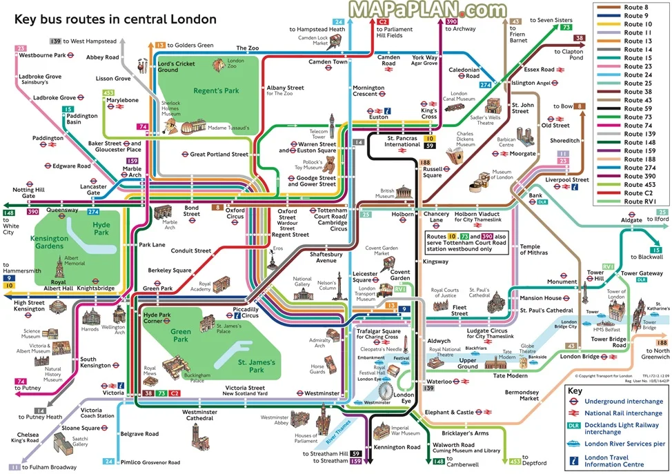 Mapa de atrações de Londres FREE — Londres Tour Turismo
