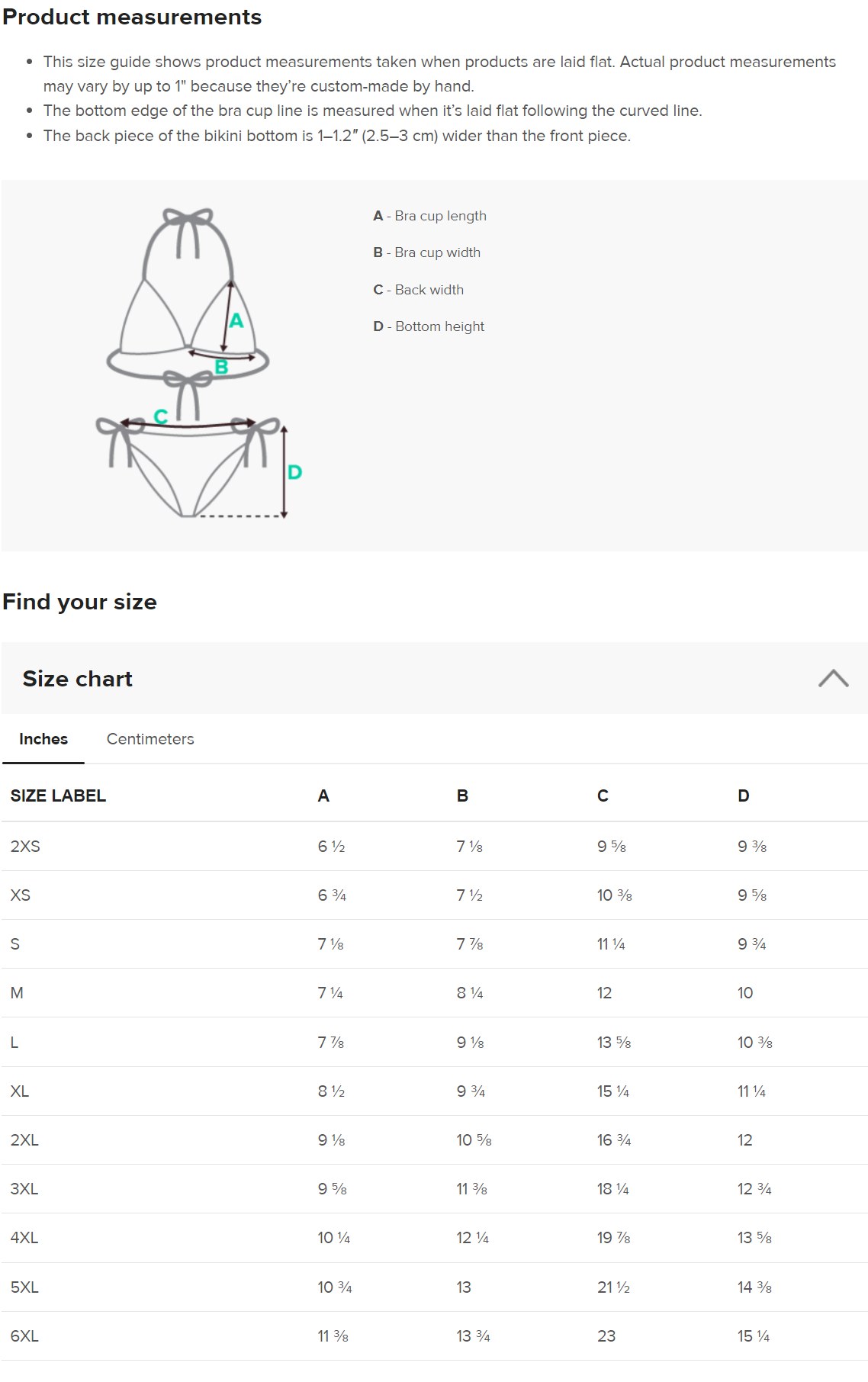 Size Charts Reference — Laura A. Frank Designs