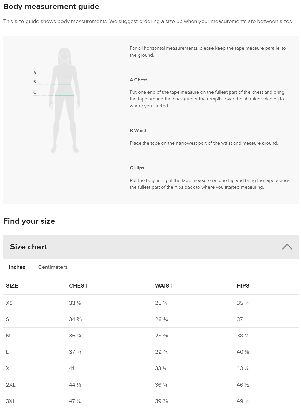 Size Charts Reference — Laura A. Frank Designs