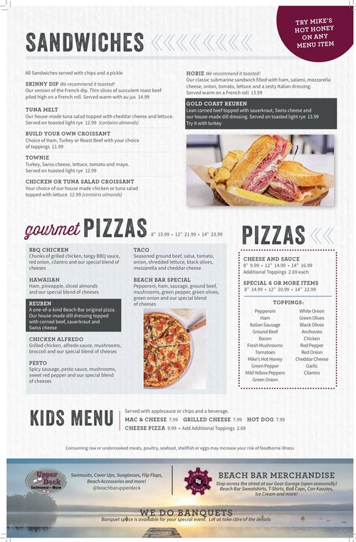 Menu — Beach Bar & Restaurant