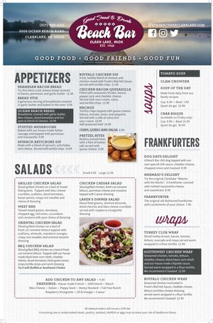 Menu — Beach Bar & Restaurant