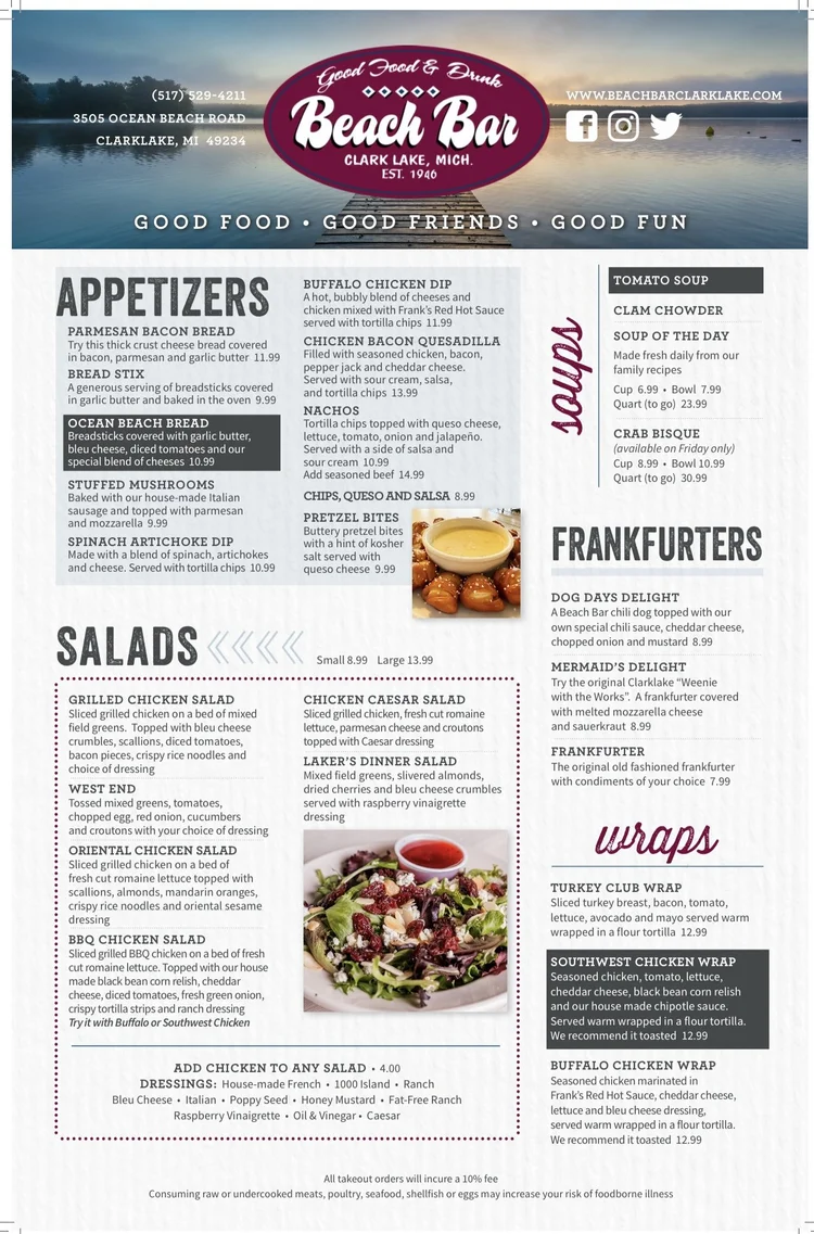 Menu — Beach Bar & Restaurant