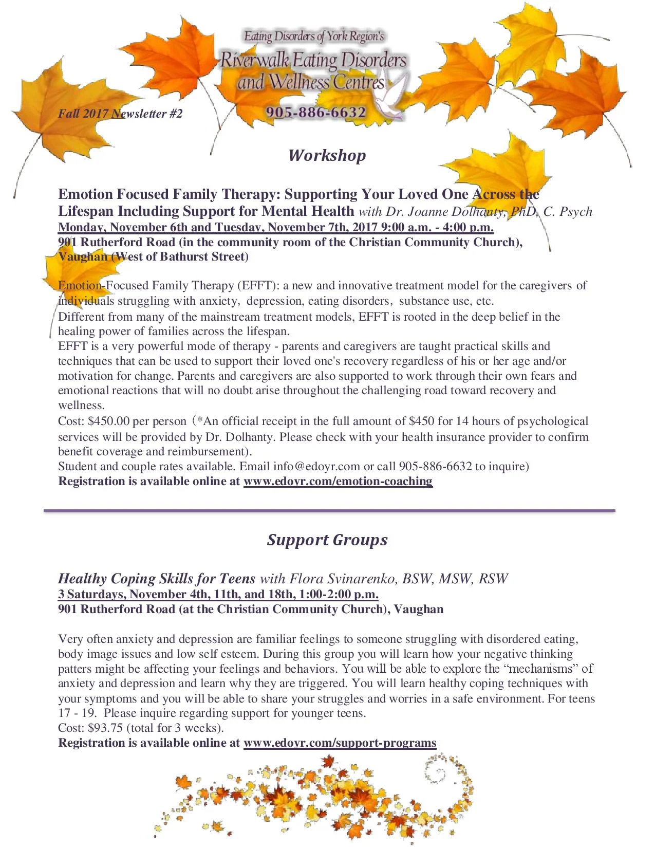 Newsletter — Eating Disorders Of York Region
