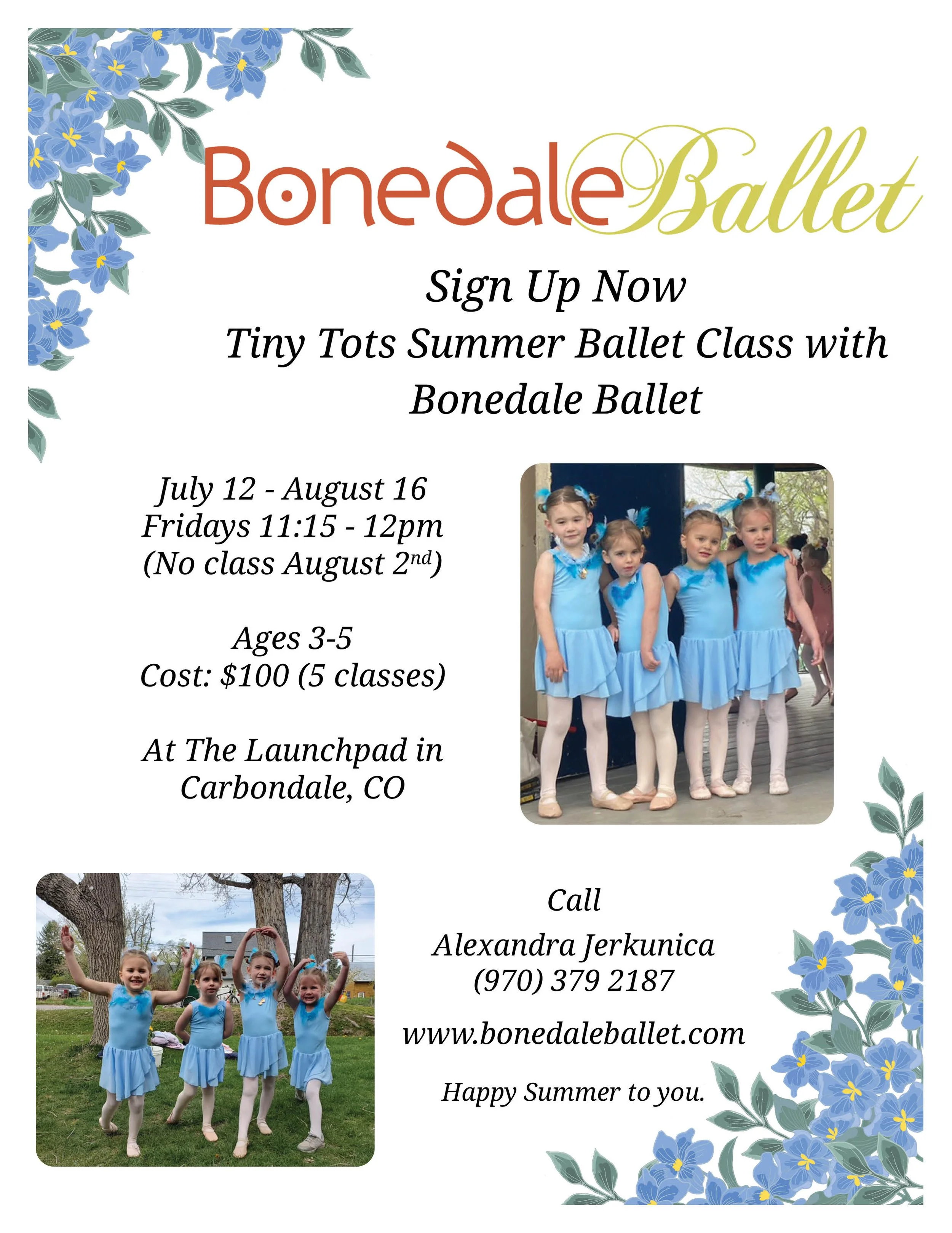 Tiny Tots Summer Ballet Class with Bonedale Ballet — Coredination