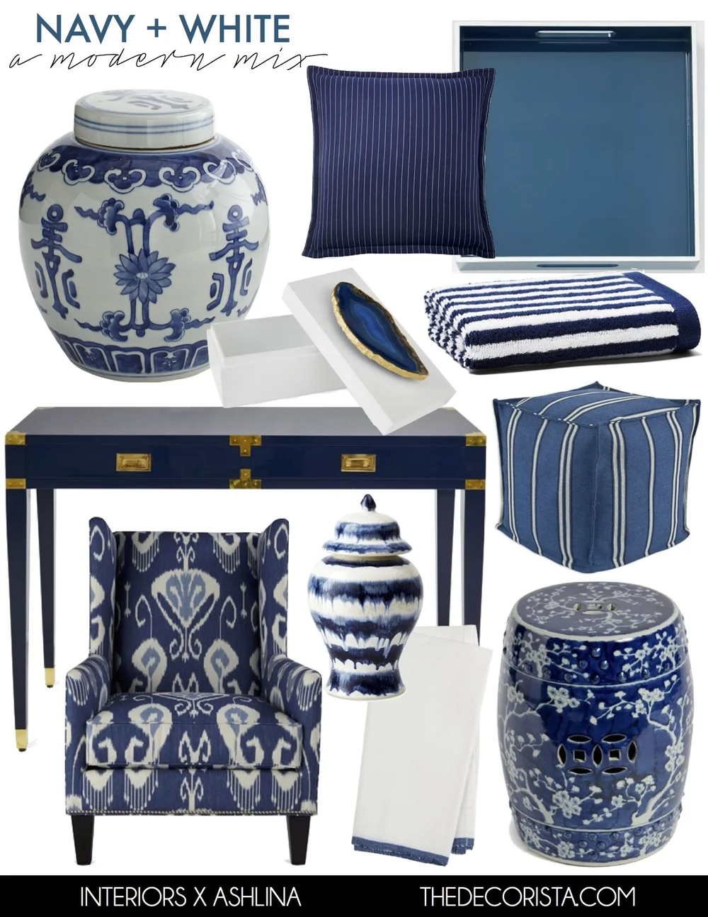 Blue + white Interiors: a modern mix — ASHLINA KAPOSTA