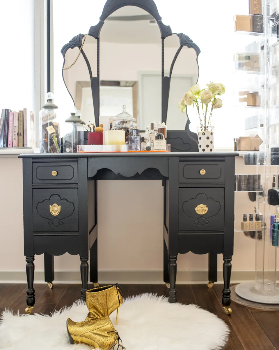 VALSPAR Rehab project: A girly + glam art deco vanity — ASHLINA KAPOSTA