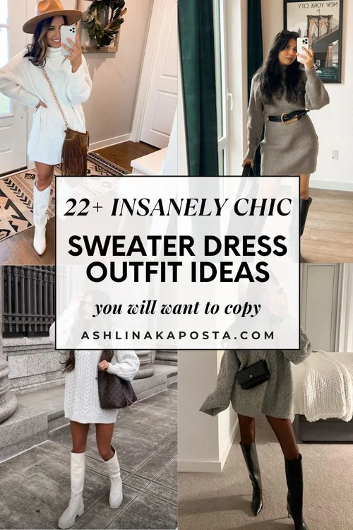 22+ Insanely Chic Sweater Dress Outfit Ideas You Must Copy This Fall ...